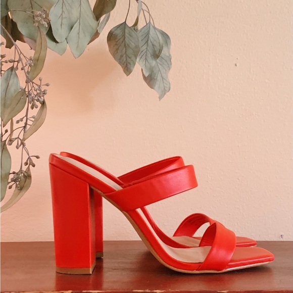 Aldo | Shoes | Aldo Red Block Heels | Poshmark